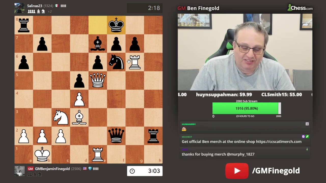 Ben Plays Chess - 2000 Sub Goal Stream - 10-5-2020