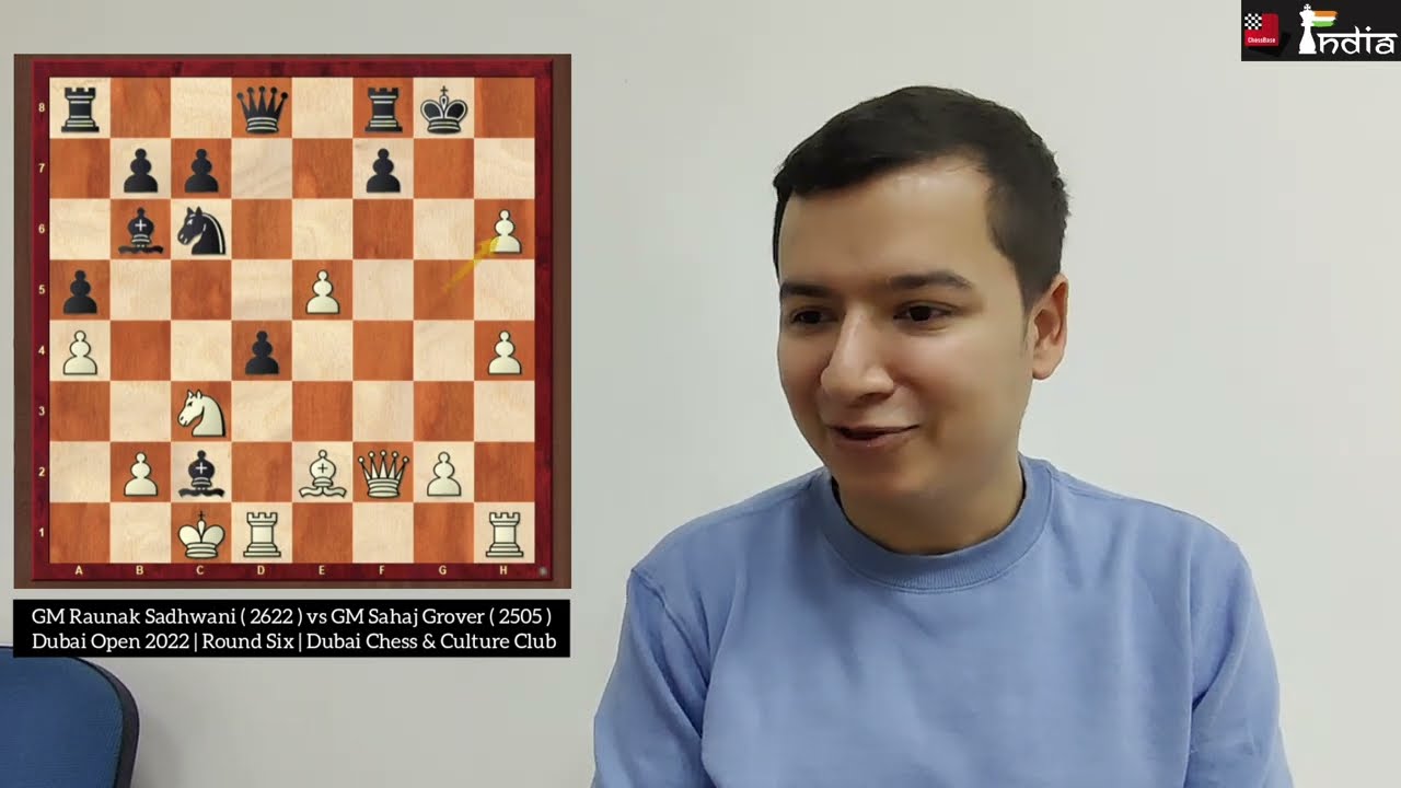 Sahaj Grover beats Raunak Sadhwani in 28 moves | Dubai Open 2022
