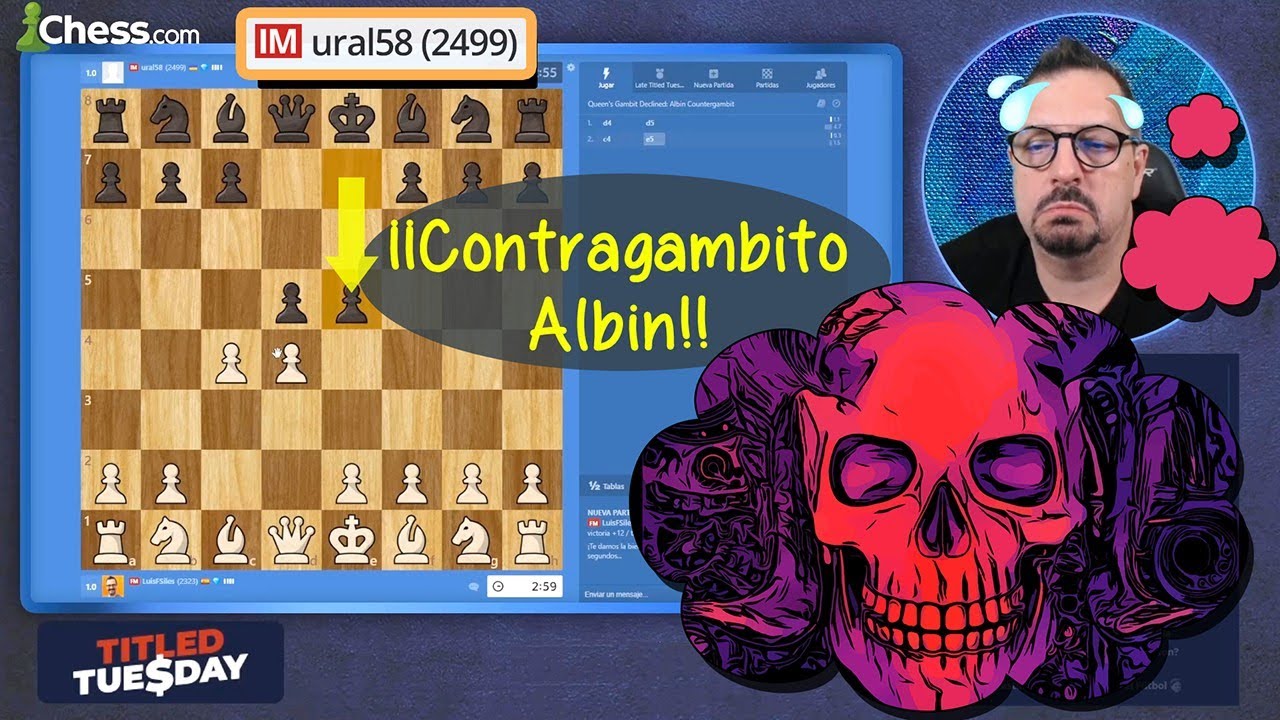 Lo más AGRESIVO vs. GAMBITO de DAMA CONTRAGAMBITO ALBIN