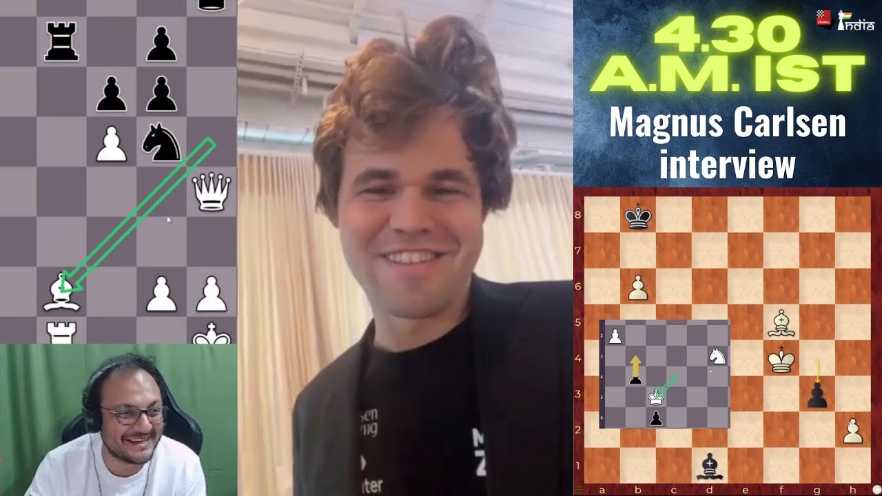 This amazing Magnus Carlsen interview took place at 4.30 a.m. IST ...