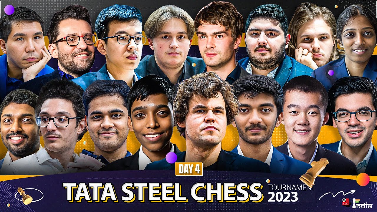 Tata Steel Chess 2023 Day 4 | Pragg, Gukesh, Arjun | Live Commentary by ...