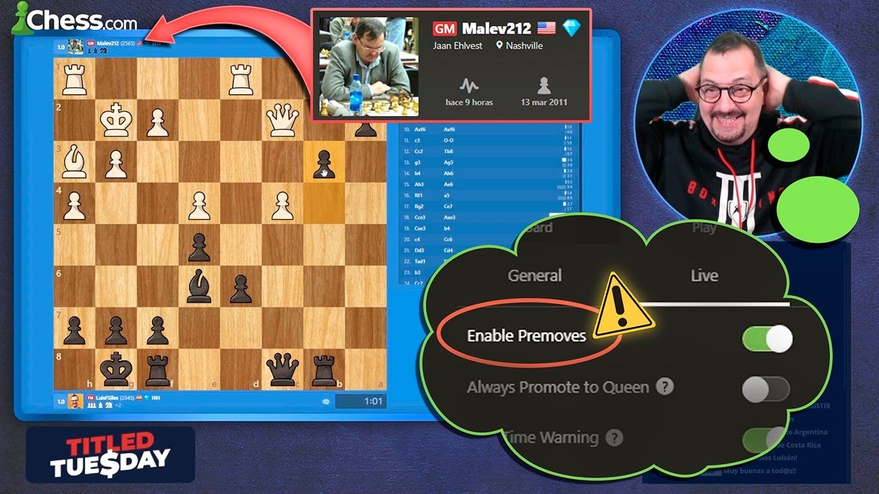 ☢️ LEYENDA del ajedrez se HACE un LÍO con el PREMOVE
