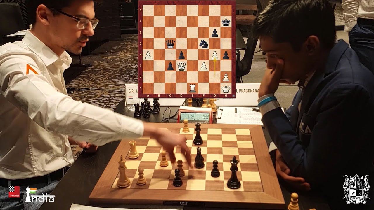 Anish Giri offers a draw to Pragg with only 1 minute on the clock | WR ...