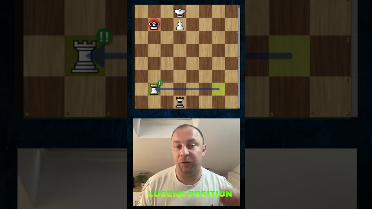 The Lucena Position in Rook and Pawn Chess Endgames #shorts