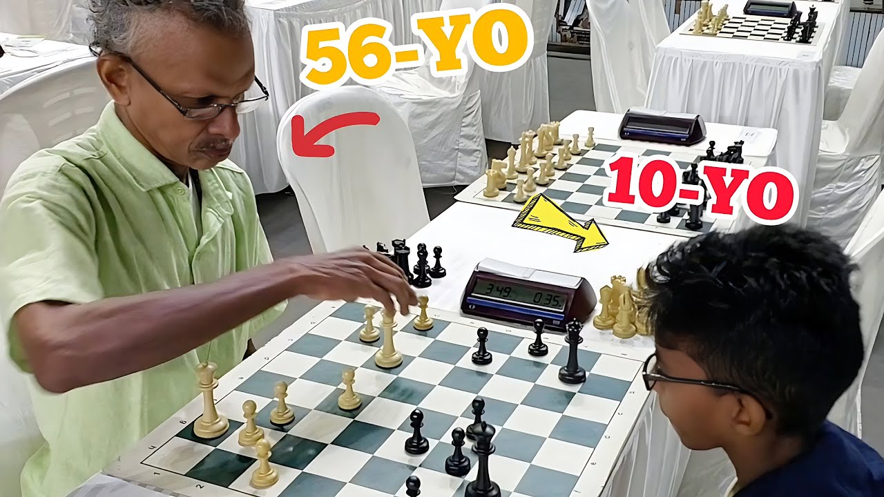 10-year-old boy needs to defend a Queen endgame against 56-year-old ...