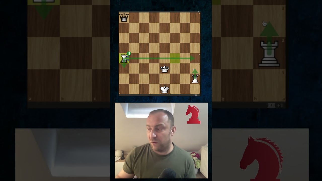 Tricky Two Rooks vs Queen Endgame #shorts