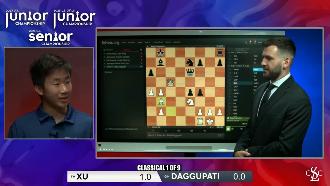 Underdog Arthur Xu Surprises in the First! | R1 #USJuniorsChess