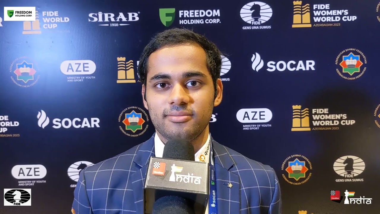 In the end, he blundered a cute threat Qxf5 - GM Arjun Erigaisi | FIDE World Cup 2023