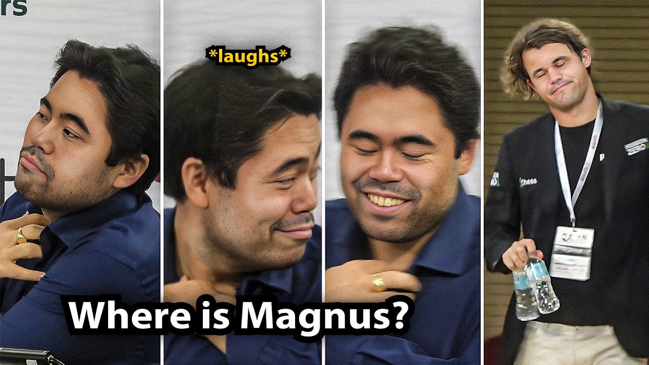 Hikaru Nakamura LAUGHS as Magnus Carlsen Arrives Late for the Game