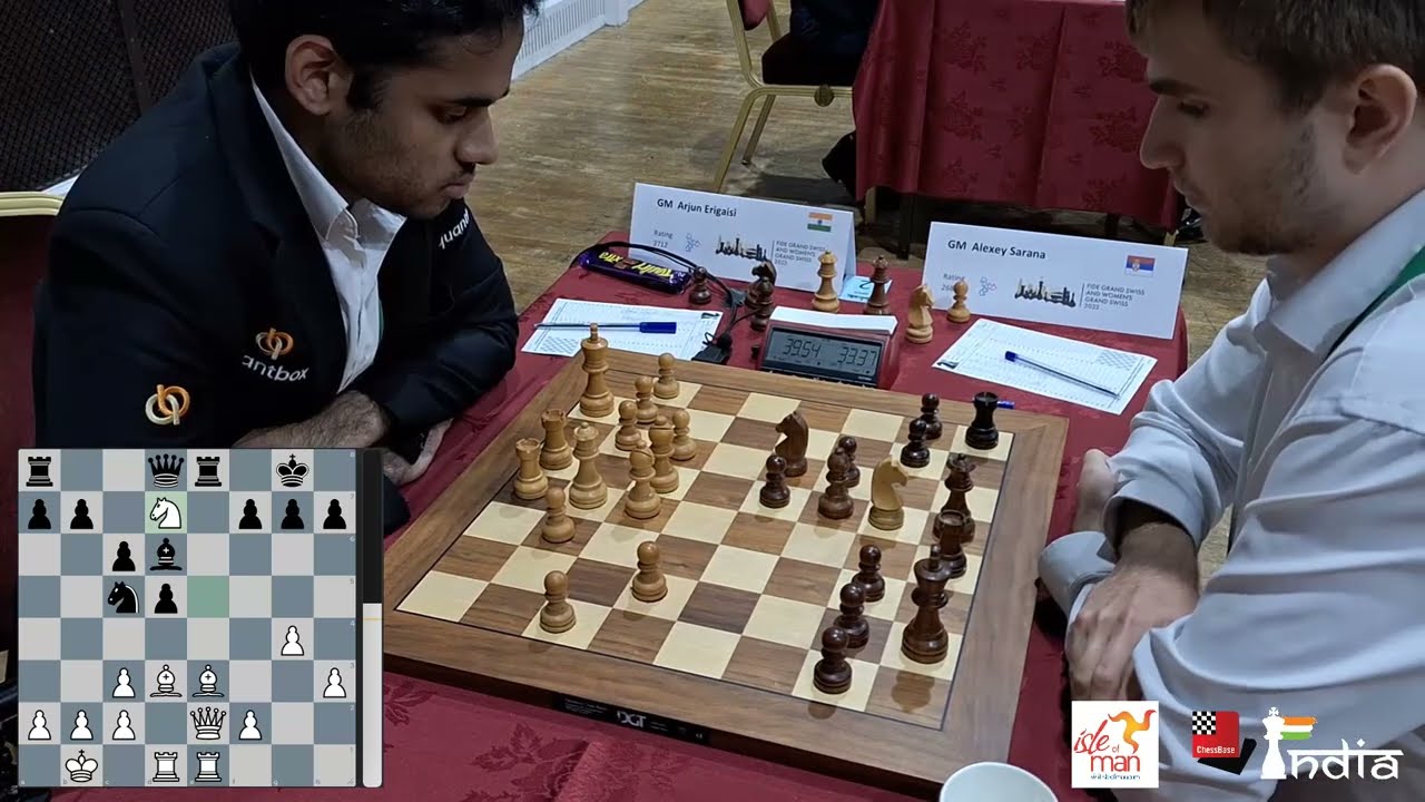 India no.6 GM Arjun Erigaisi vs Serbia no.1 GM Alexey Sarana | FIDE Grand Swiss 2023