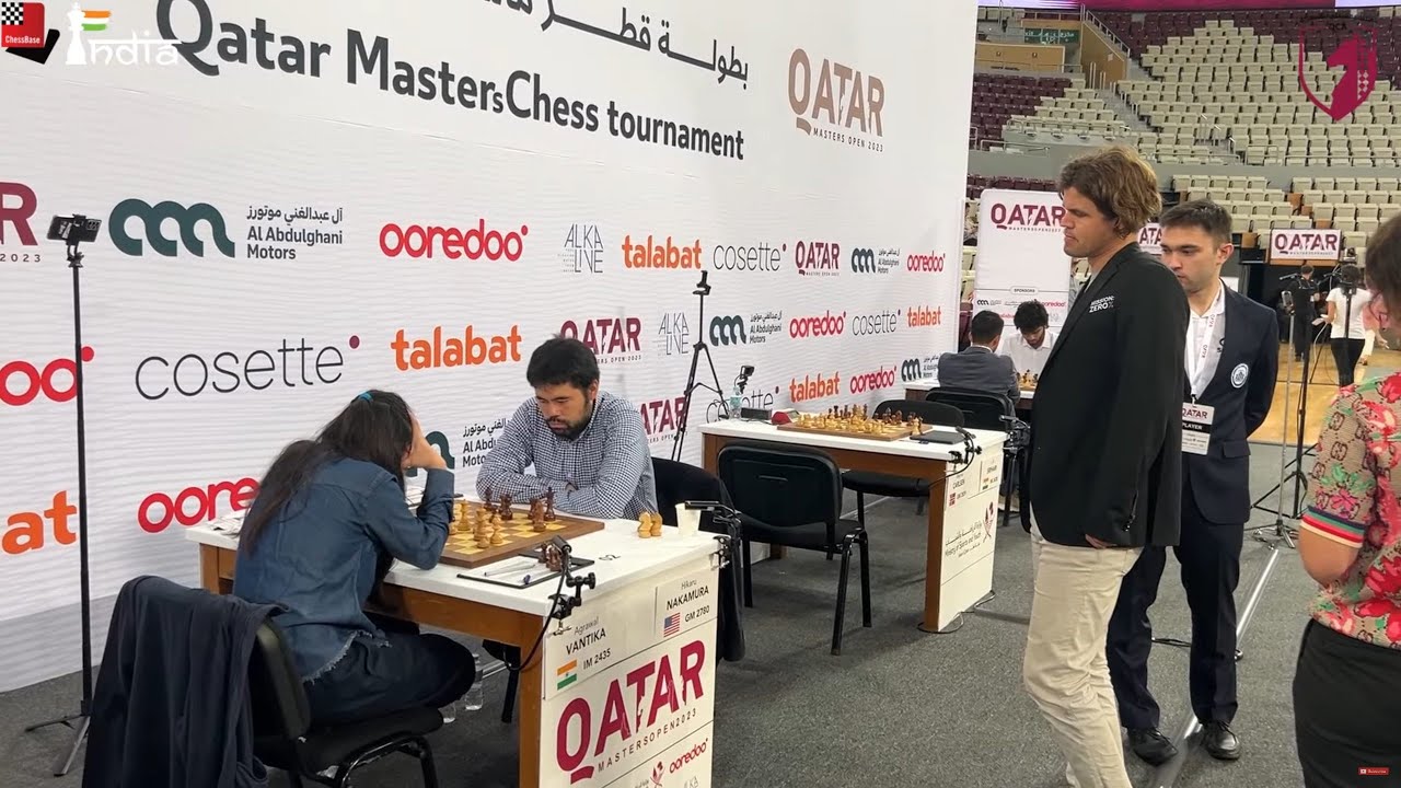 Magnus Carlsen follows Hikaru Nakamura’s games at the Qatar Masters 2023