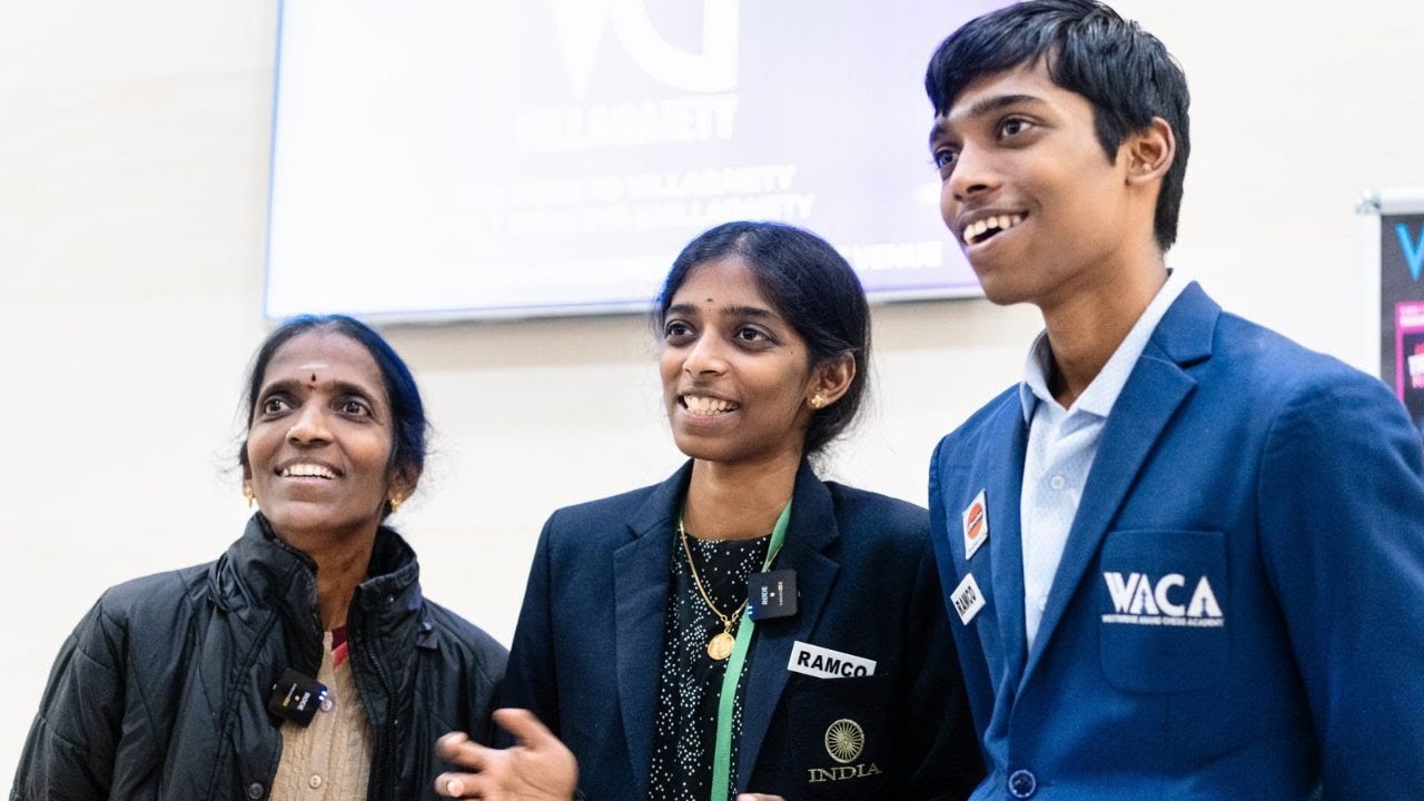 The Vaishali, Nagalakshmi and Pragg interview | FIDE Grand Swiss Women ...