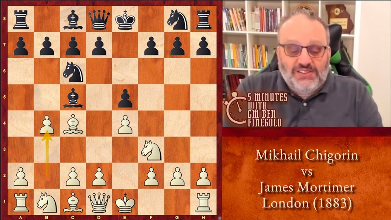 5 Minutes with GM Ben Finegold: Chigorin vs Mortimer, London (1883)
