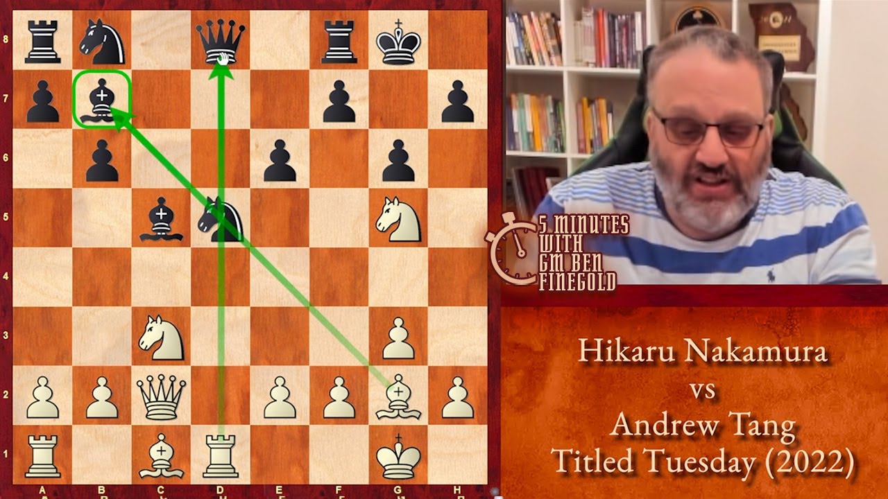 5 Minutes with GM Ben Finegold: Nakamura vs Tang, Titled Tuesday (2022)