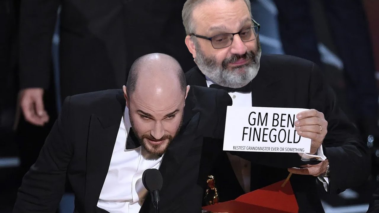 GM Ben Finegold sets up the board for the other player!