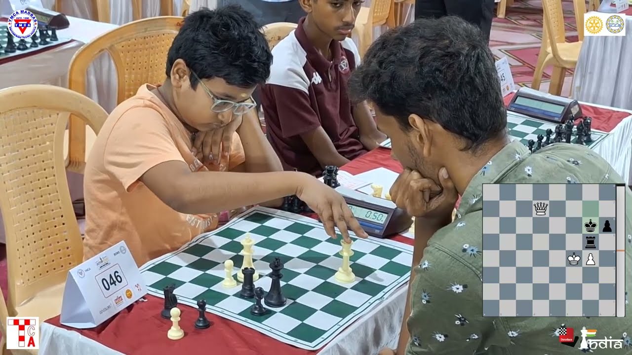 UNBELIEVABLE finish in a winning Queen vs Rook Endgame - Anish v Vijay ...