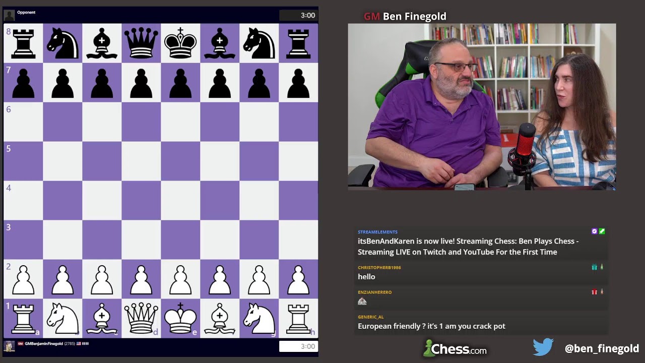 Ben Plays Chess - Streaming LIVE on Twitch and YouTube For the First Time