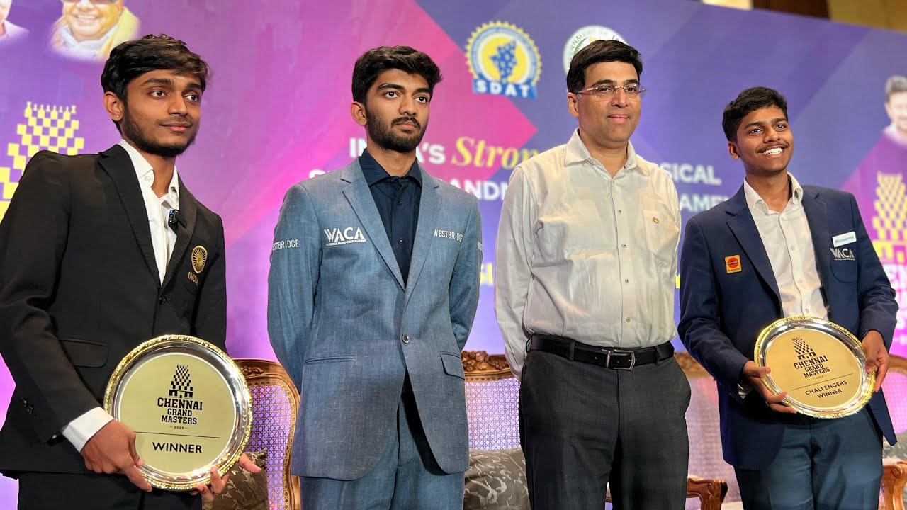 Vishy And Gukesh Award The Winners Of The Chennai Grandmasters 2024