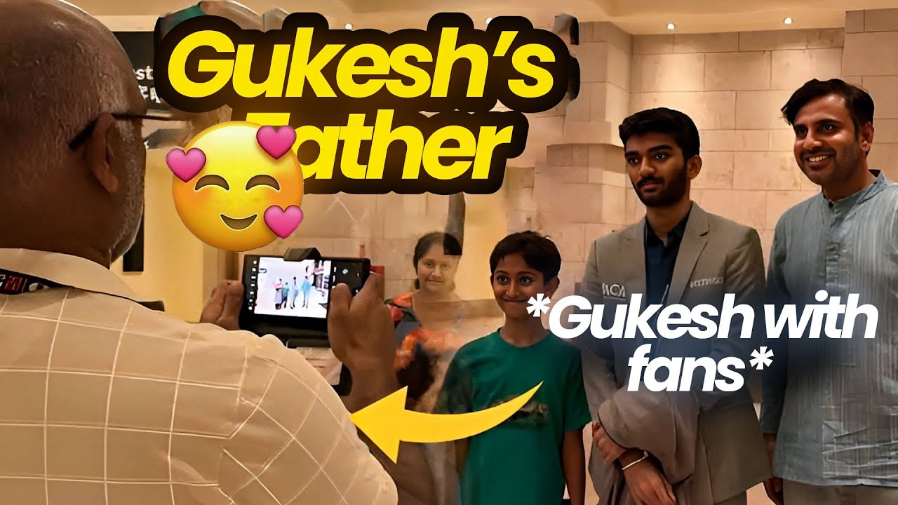 Gukesh’s Father Helps Fans Take Pictures | Final Moments | Game Five ...