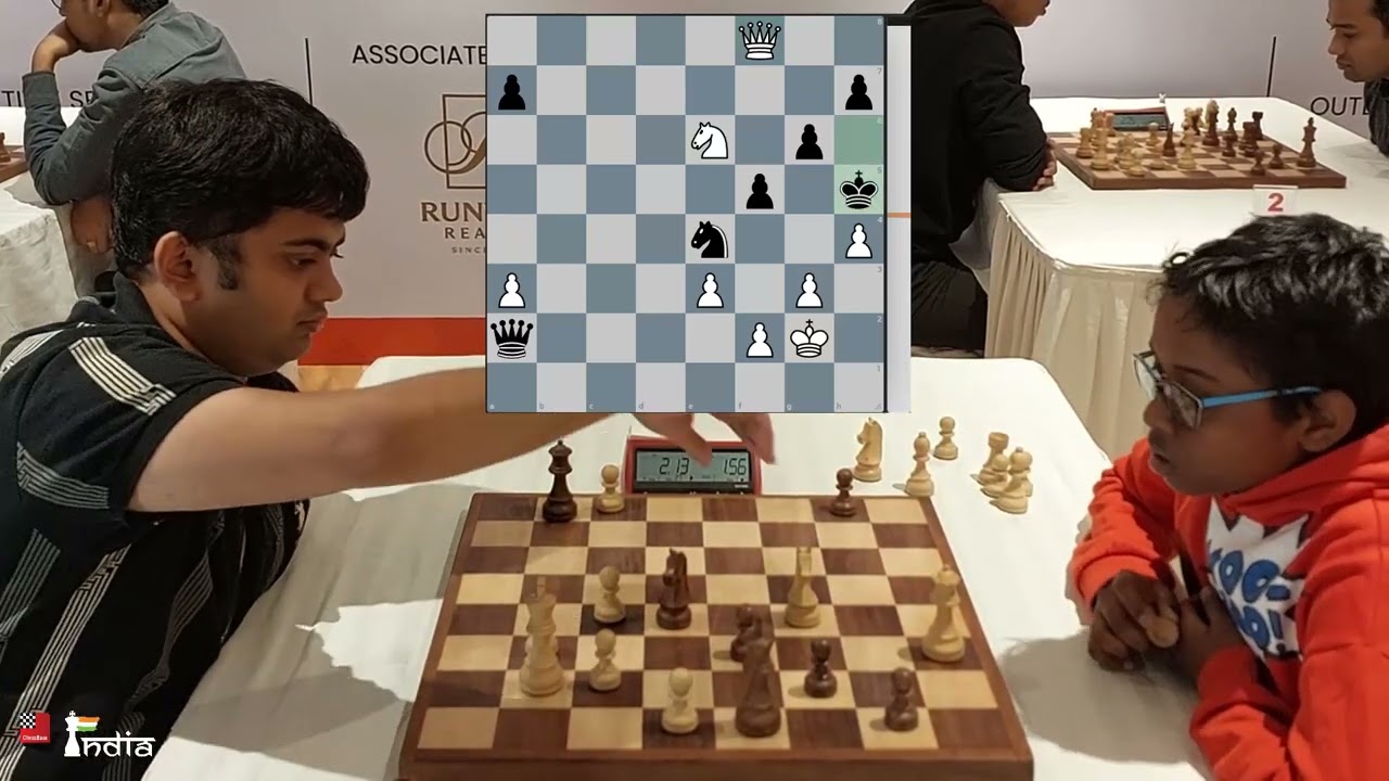Grandmaster hunts the King with Queen and Knight - GM Diptayan Ghosh v ...