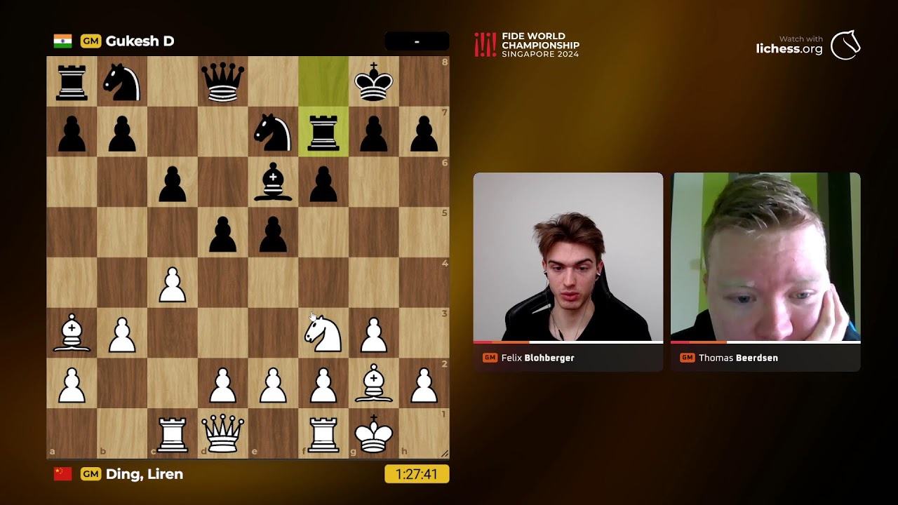 World Chess Championship 2024 R8 w/ GM Felix Blohberger and GM Thomas Beerdsen! | lichess.org