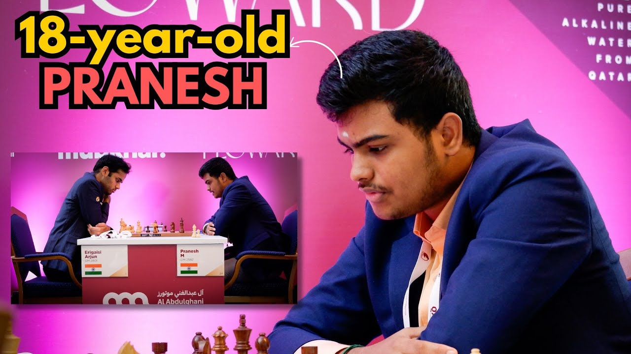 18-year-old Pranesh holds Arjun Erigaisi to a draw | Qatar Master 2024