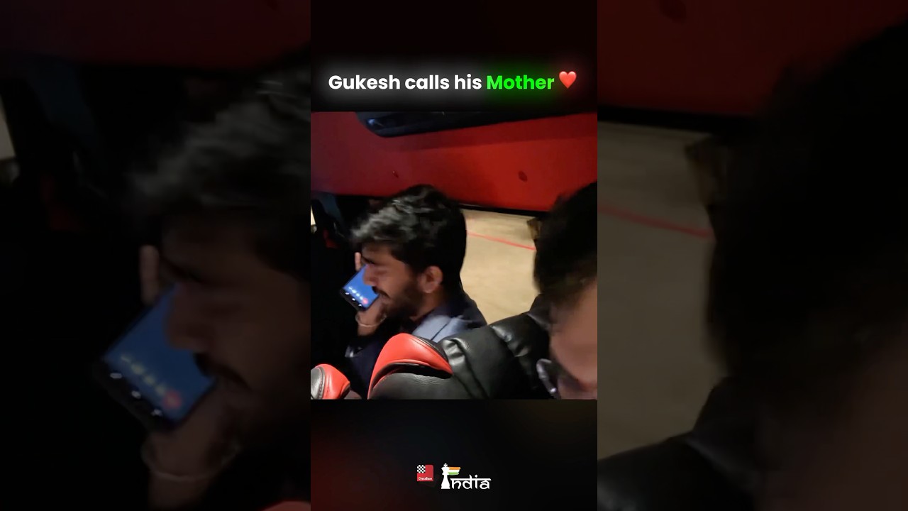 Gukesh calls his Mother after Winning #gukesh #chess