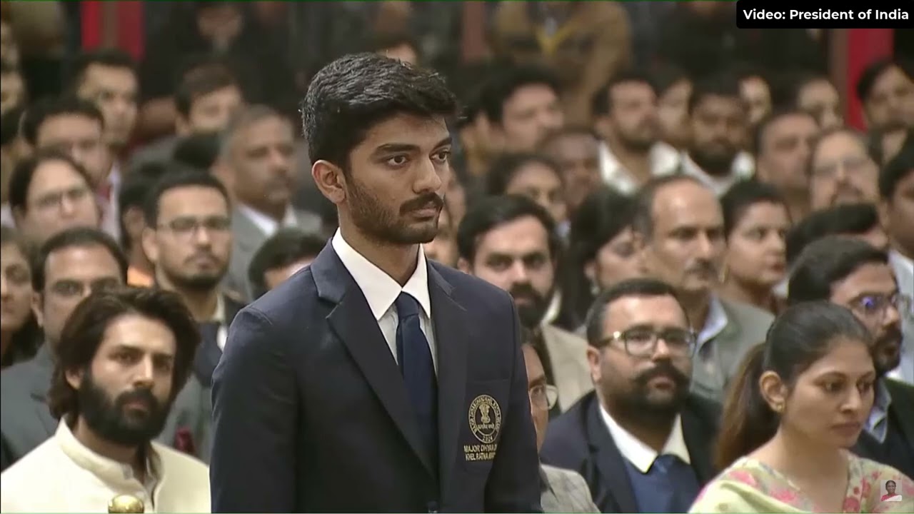 Gukesh receives India’s highest sporting honour - Major Dhyan Chand ...
