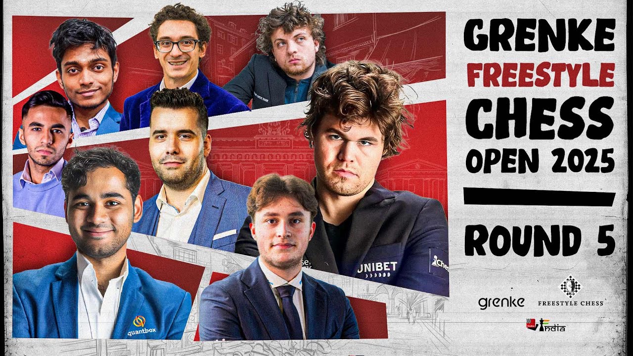 Grenke Open 2025 Freestyle Chess Round 6 | ft. Carlsen, Niemann, Arjun, Harshit, Leon, Fabi, Nepo
