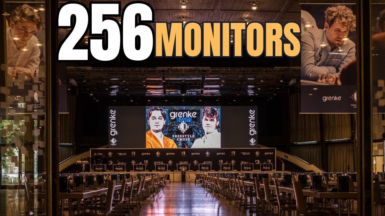 How was the world biggest chess screen set up?