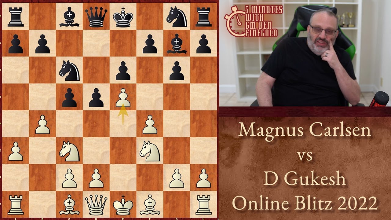 Five Minutes with Ben: Magnus Carlsen vs D Gukesh, Online Blitz 2022